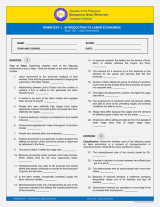 Labor Economics Worktext | PDF