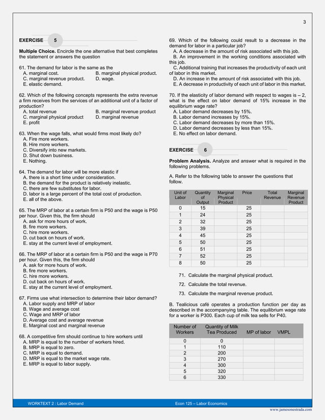 Labor Economics Worktext | PDF