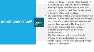 LABOR LAWS . MODULE-1.pptx pgdm hr specialization | PPTX