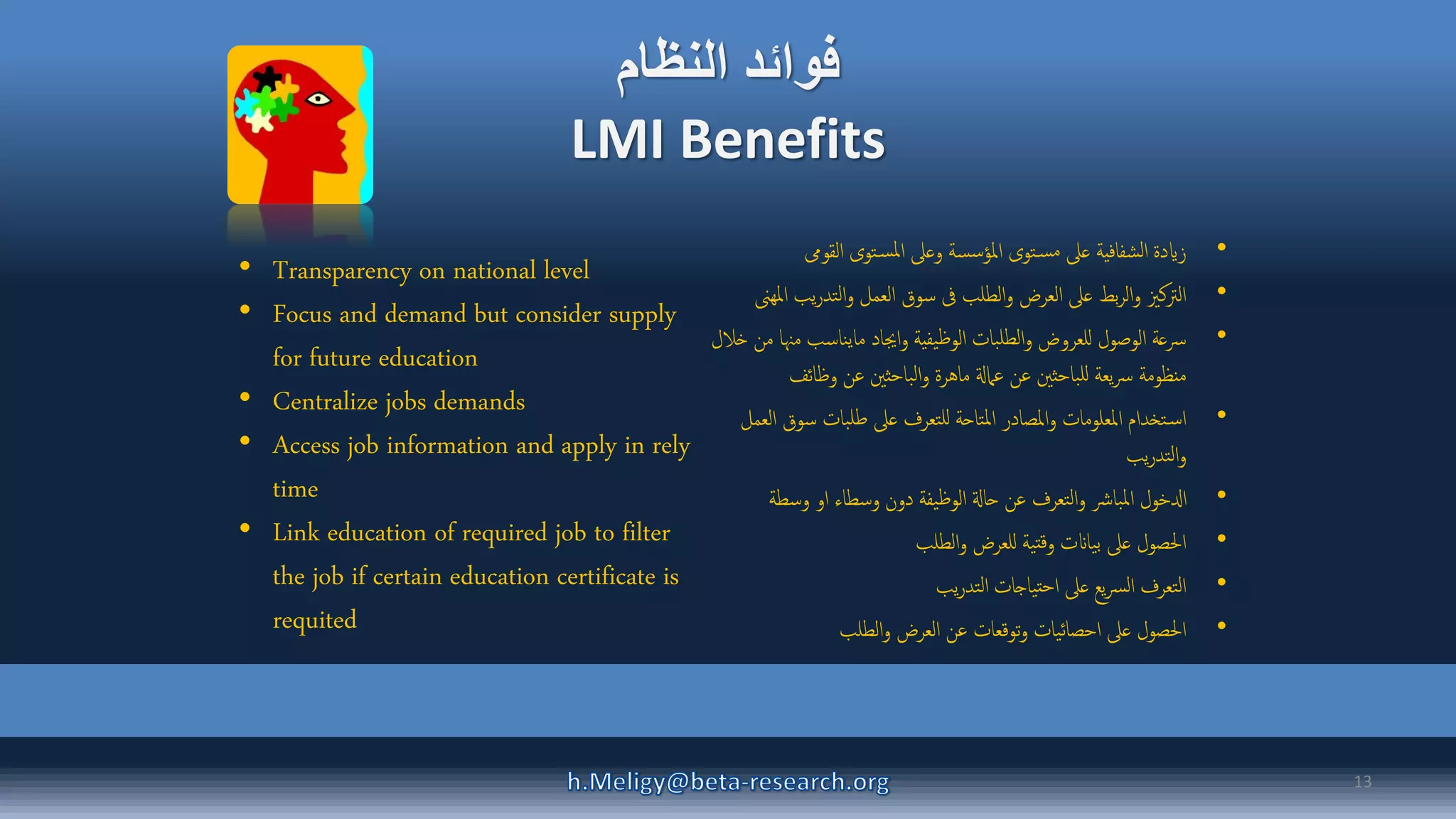 Labor Market information 201904- final LMIS presentation - Arabic - English | PPT