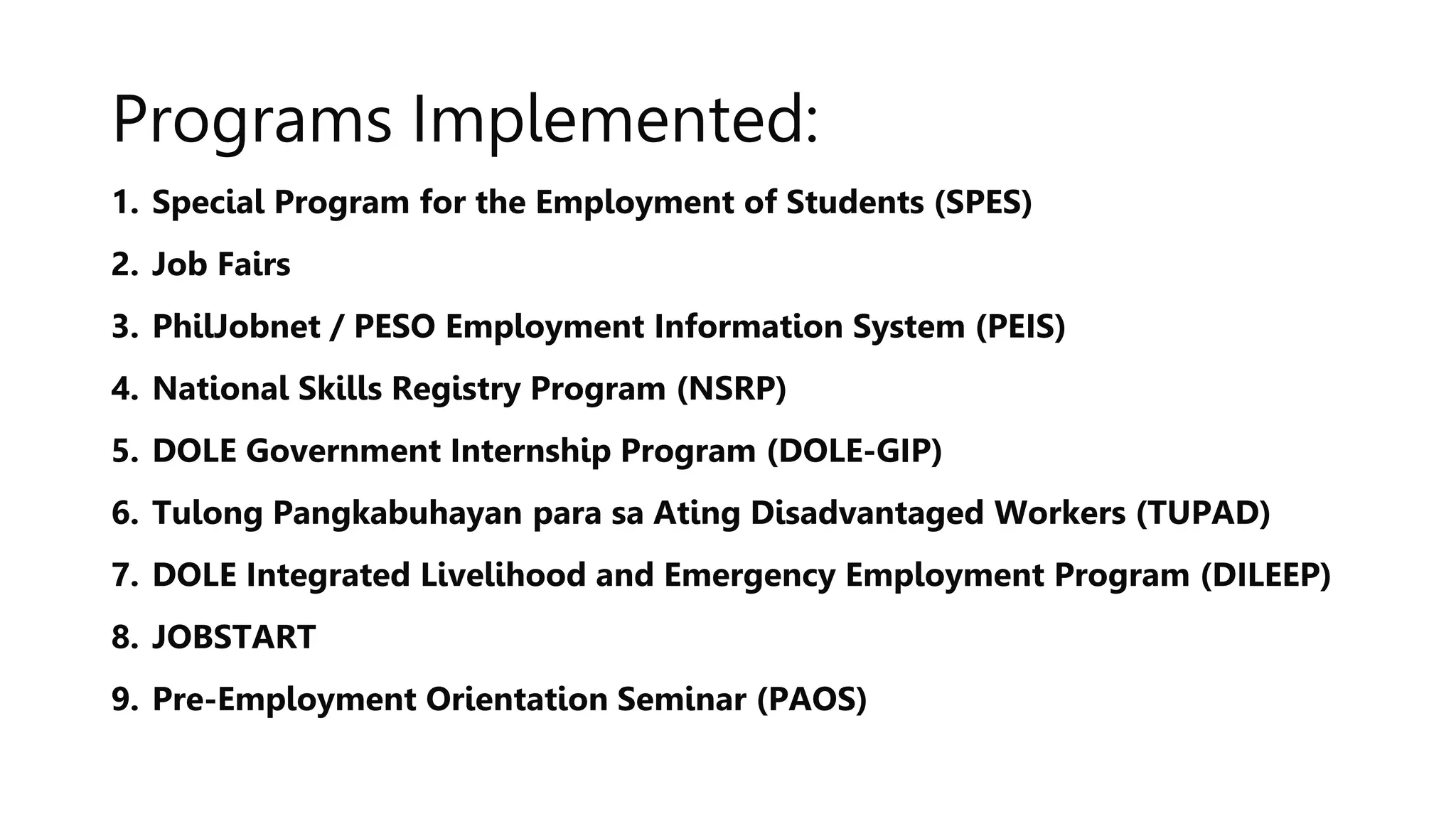 Labor market information with core services of PESO | PPTX