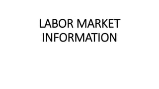 Labor market information with core services of PESO | PPTX