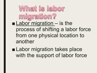 Labor migration & The OFW Phenomenon | PPTX