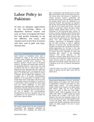 Labor policy in pakistan | PDF | Business | Business and Finance