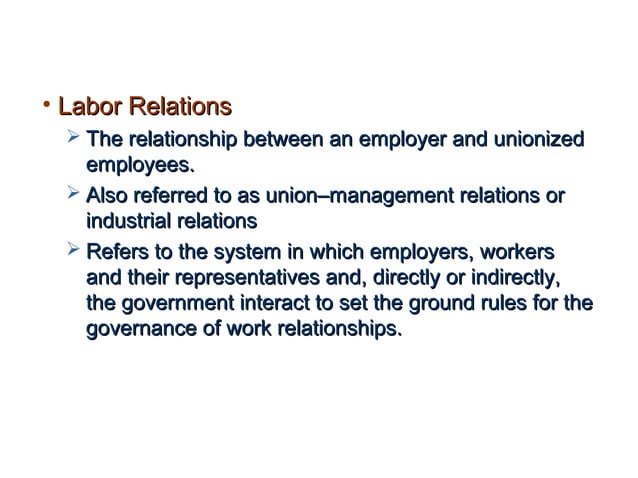 Labor relation | PPT | Law