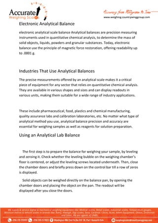 Electronic Analytical Balance Guide | PDF