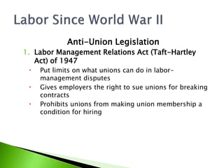 Labor unions over time | PPT