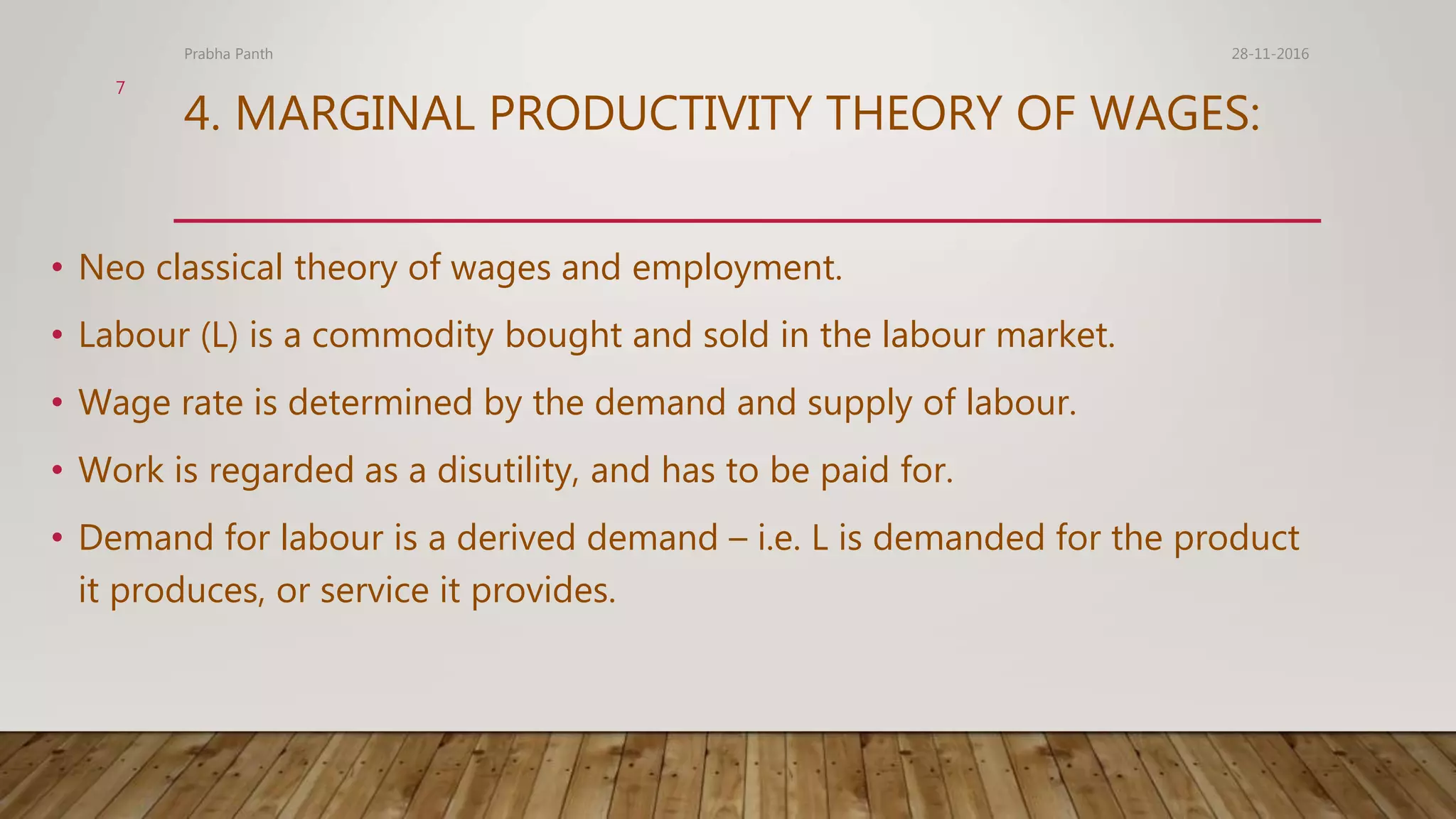 Labour theory of wages | PPSX