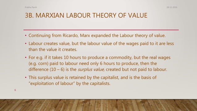Labour theory of wages | PPSX | Economy | Business and Finance