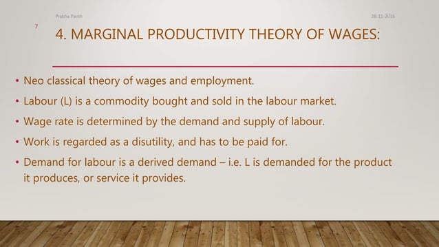 Labour theory of wages | PPSX | Economy | Business and Finance