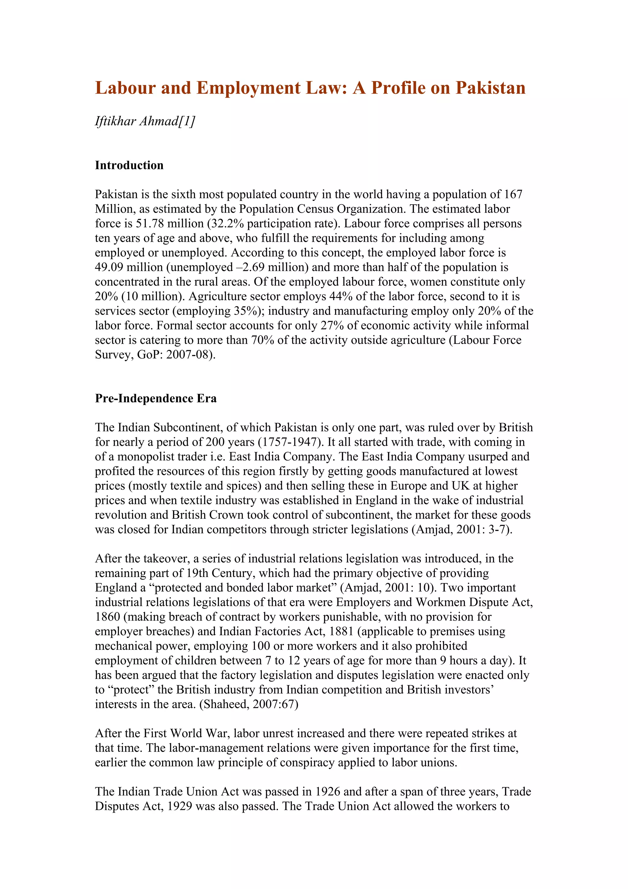 Labour and employment_law-a_profile_on_pakistan | PDF