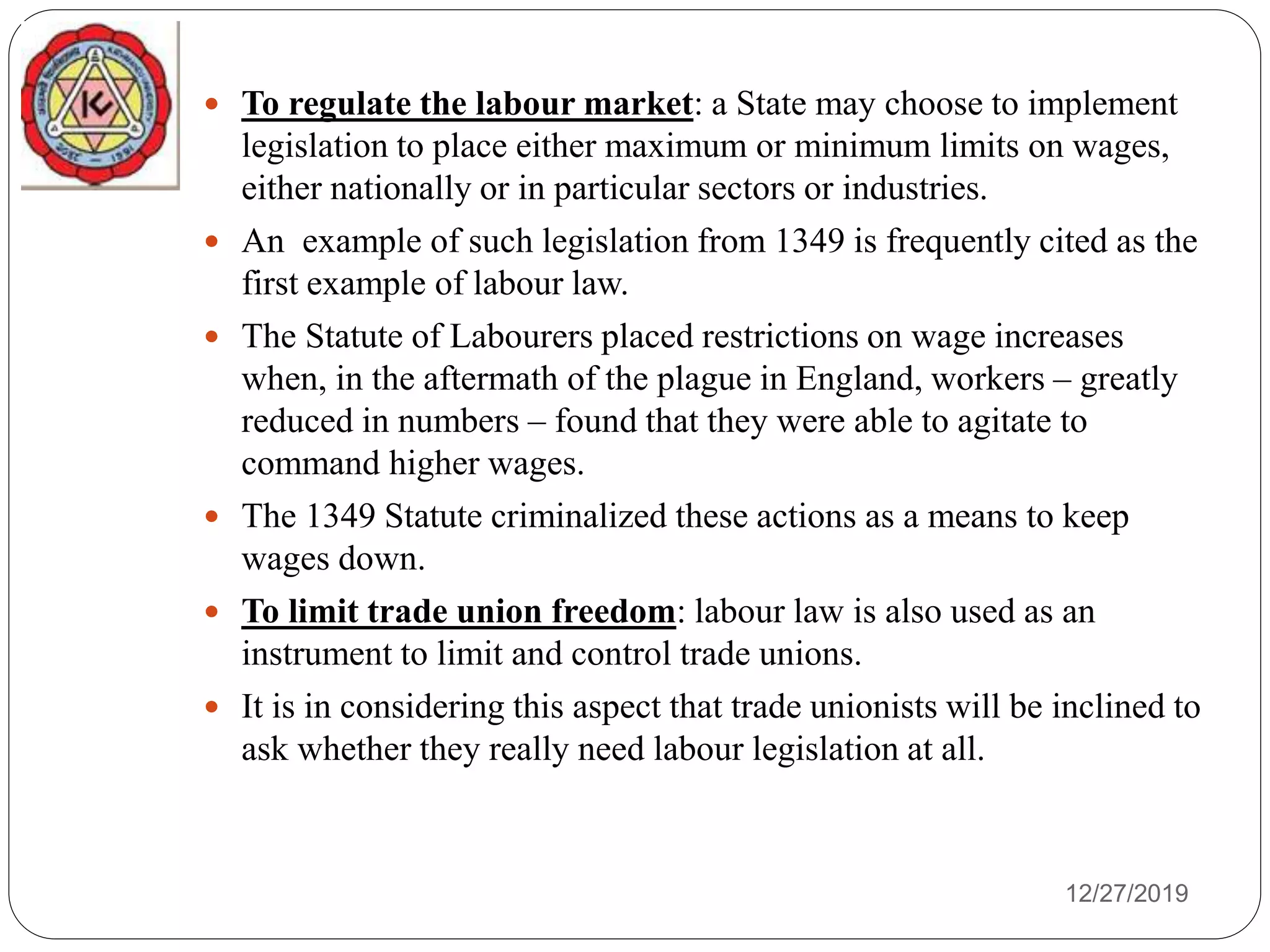 Labour and indutrial law | PPTX