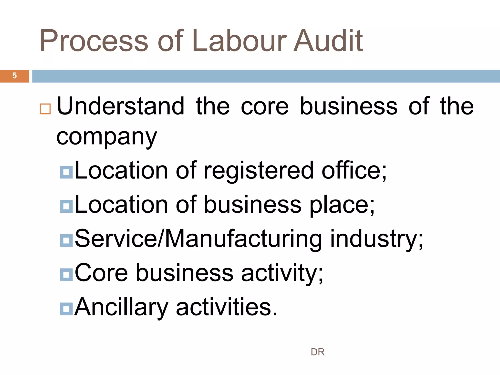 Labour audit | PPTX