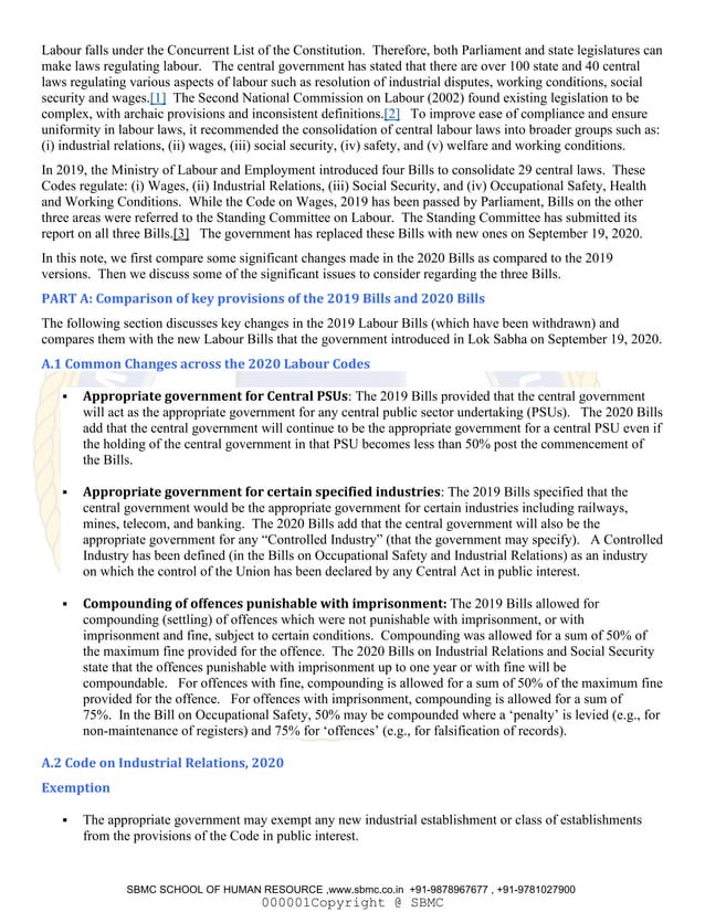 Labour code 2020 in details: Explanation | PDF