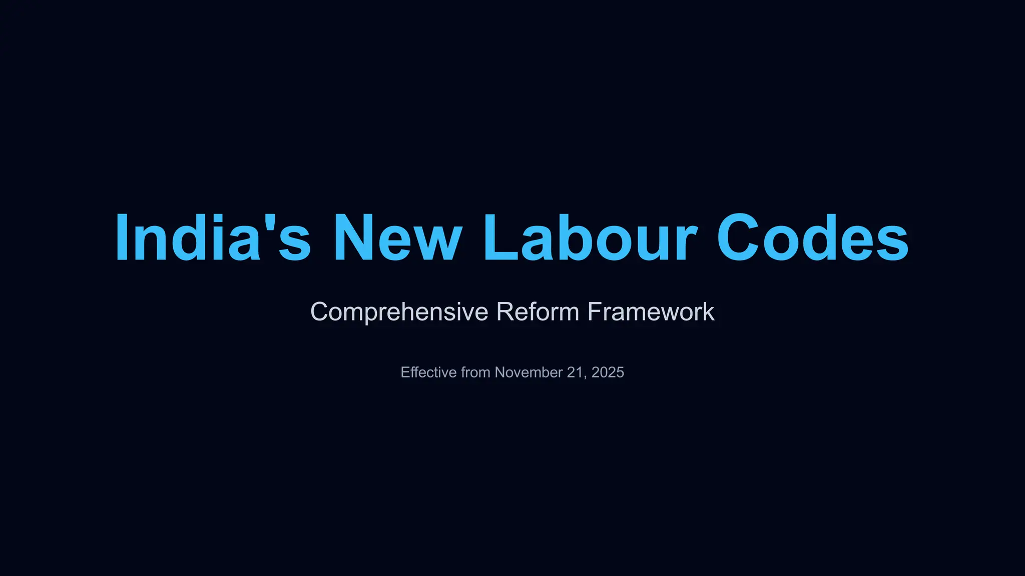 Labour Codes 2025, ppt on new labour codes | PPTX