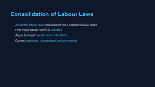 Labour Codes 2025, ppt on new labour codes | PPTX
