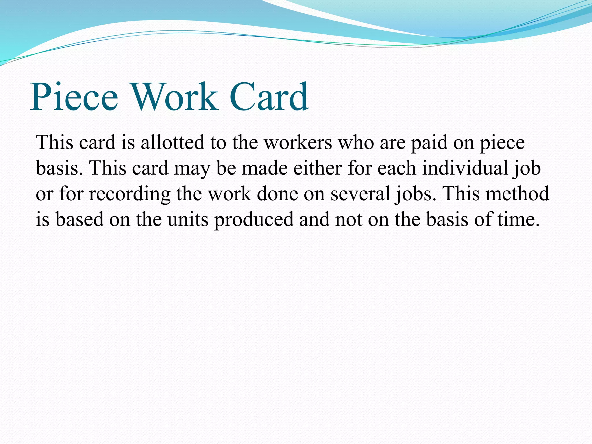 Labour cost control | PPTX