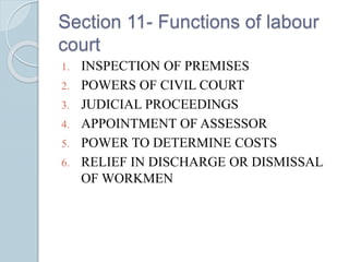 LABOUR COURTS - under labour law - section 7 | PPTX