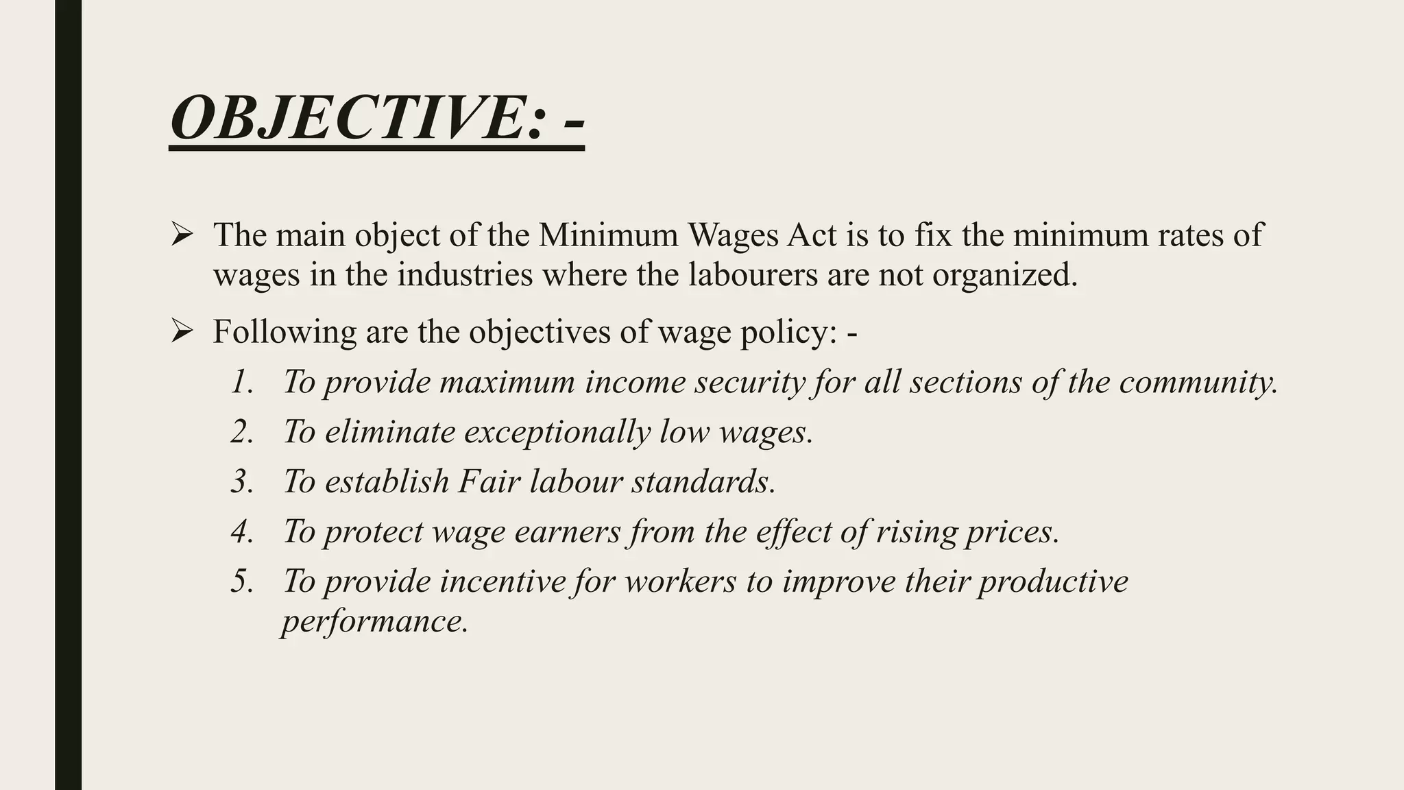 Minimum Wages act, 1948 | PPTX