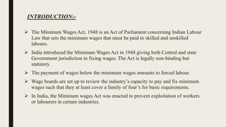 Minimum Wages act, 1948 | PPTX