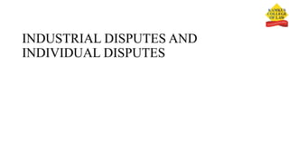 labour law ccsu PPT on Industrial Dispute | PPTX