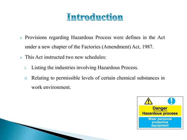 Provisions of Hazardous Process | PPTX | Chemistry | Science