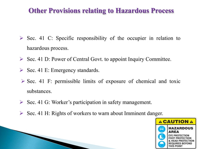 Provisions of Hazardous Process | PPTX | Chemistry | Science
