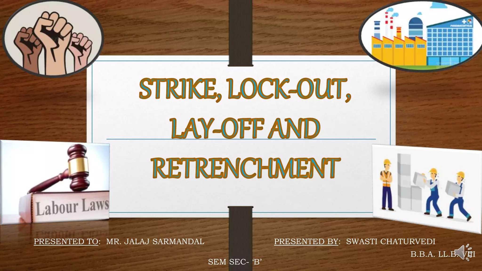 Strike, Lock-out, Lay-off and Retrenchment under Labour Law | PPTX