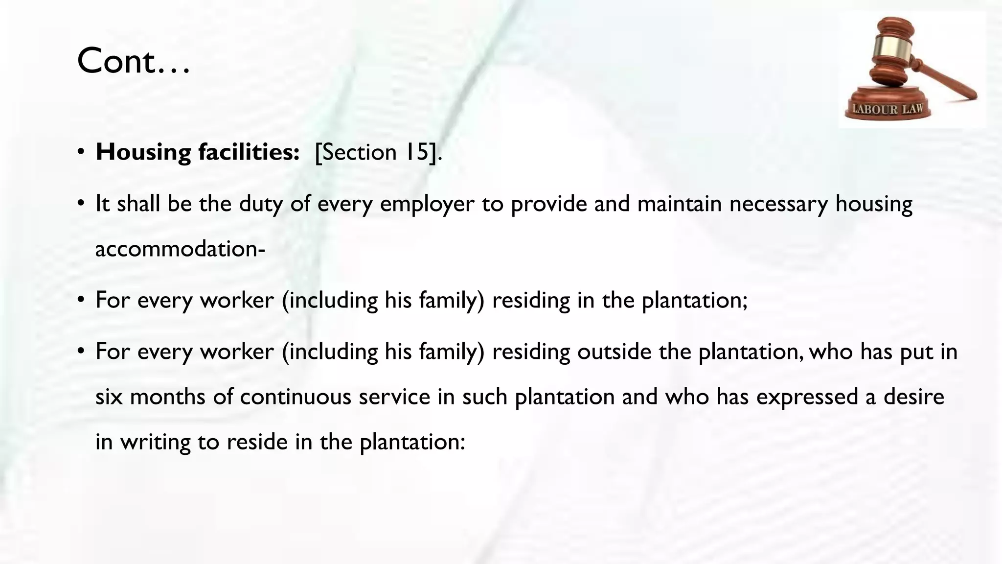 the plantation labour act , 1951 | PDF