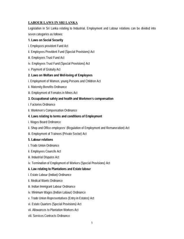 Labour laws epf, etf, gratuity in sri lanka | PDF | Government Support ...