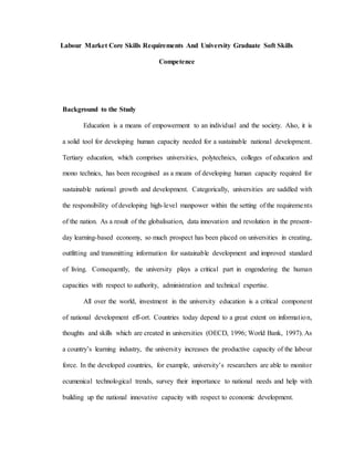 Labour Market Core Skills Requirements And University Graduate Soft ...