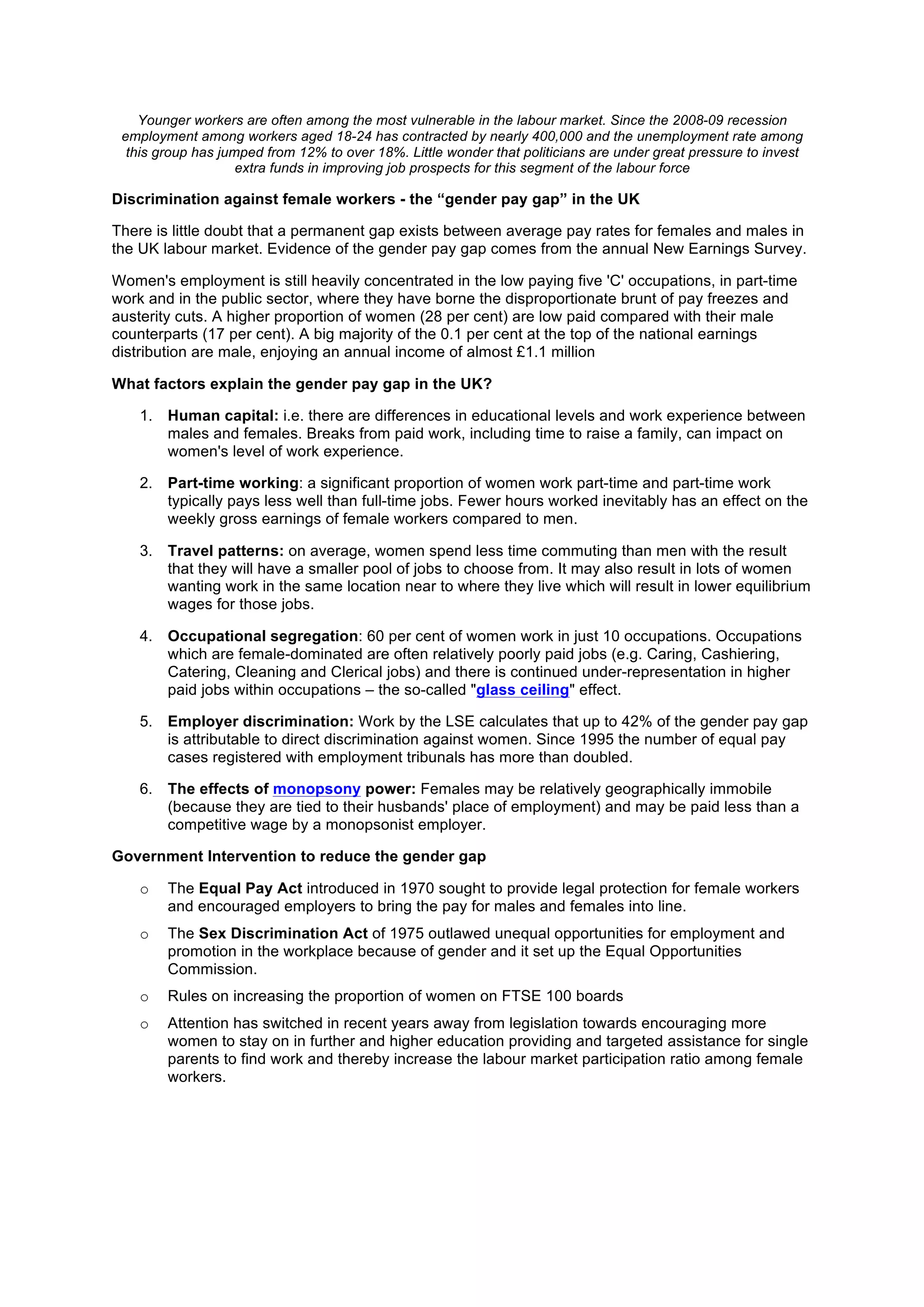 Labour Market Economics Revision Notes | PDF