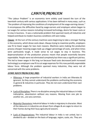Labour problem,industrailization, uranization | PDF