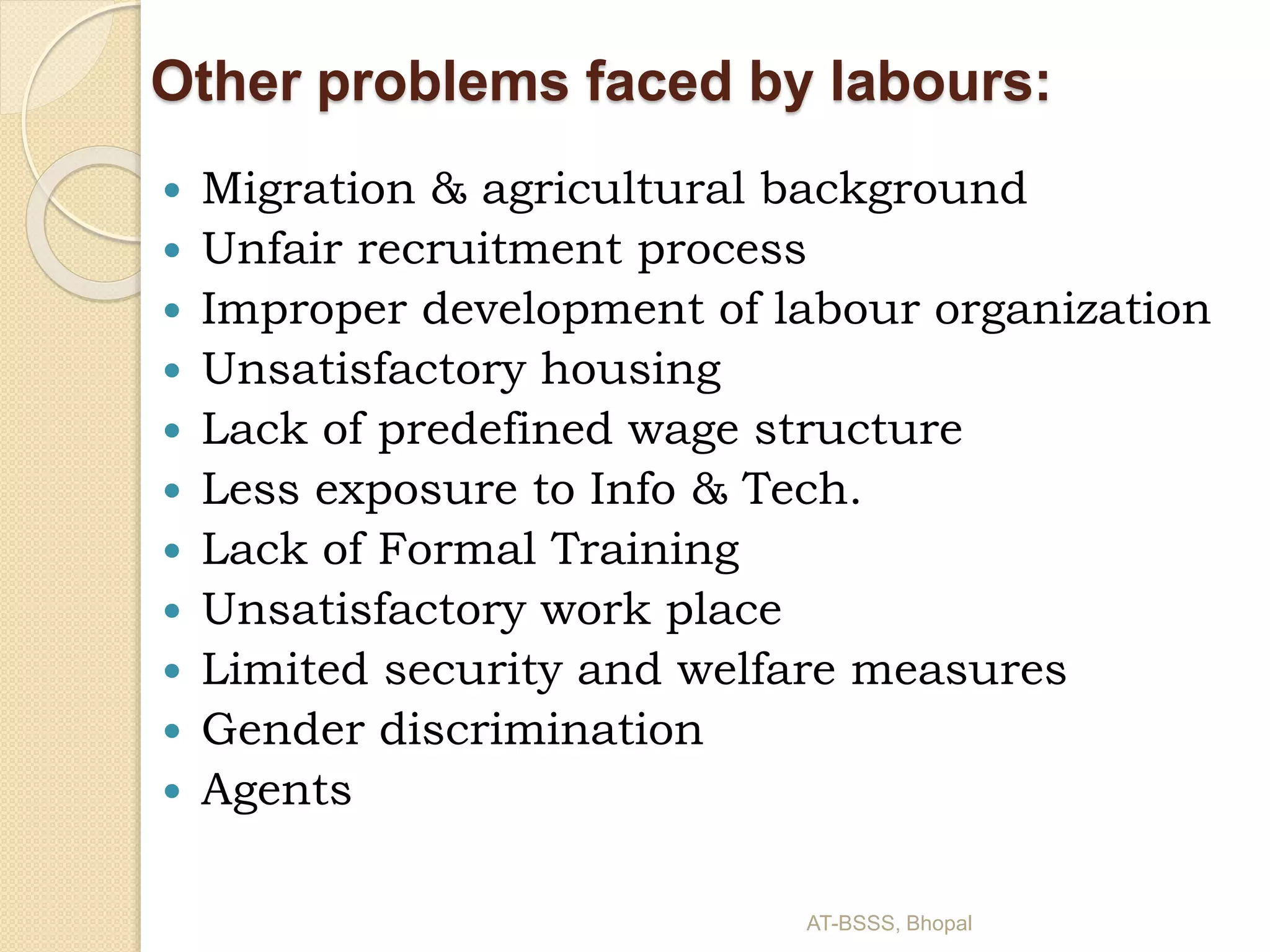 Labour problems in india | PPTX