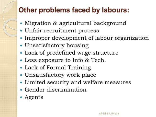 Labour problems in india | PPTX | Debated Sensitive Social Issues ...