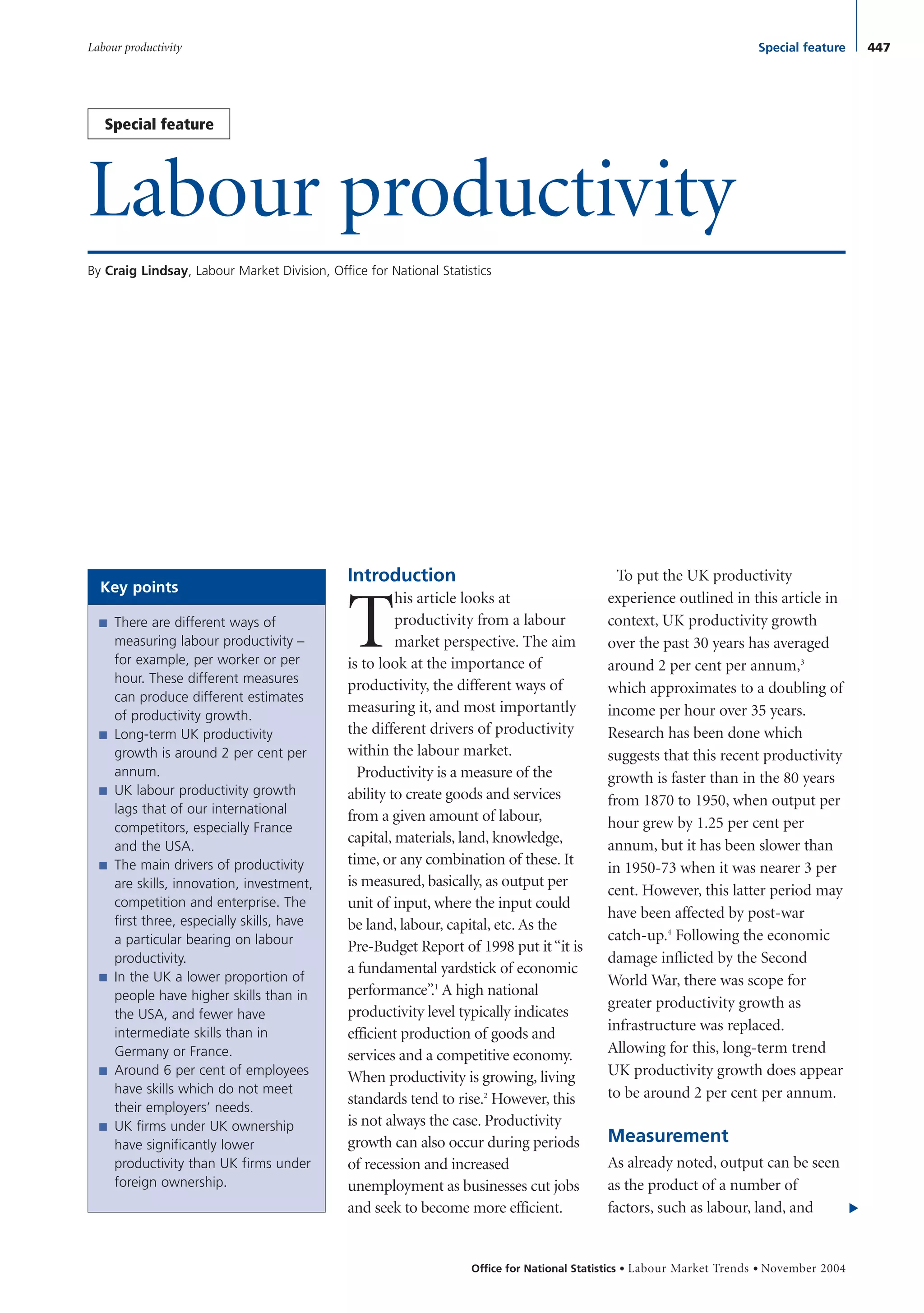 Labour productivity | PDF