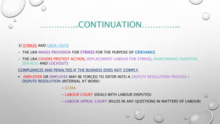 Labour relations act | PPTX | Business | Business and Finance