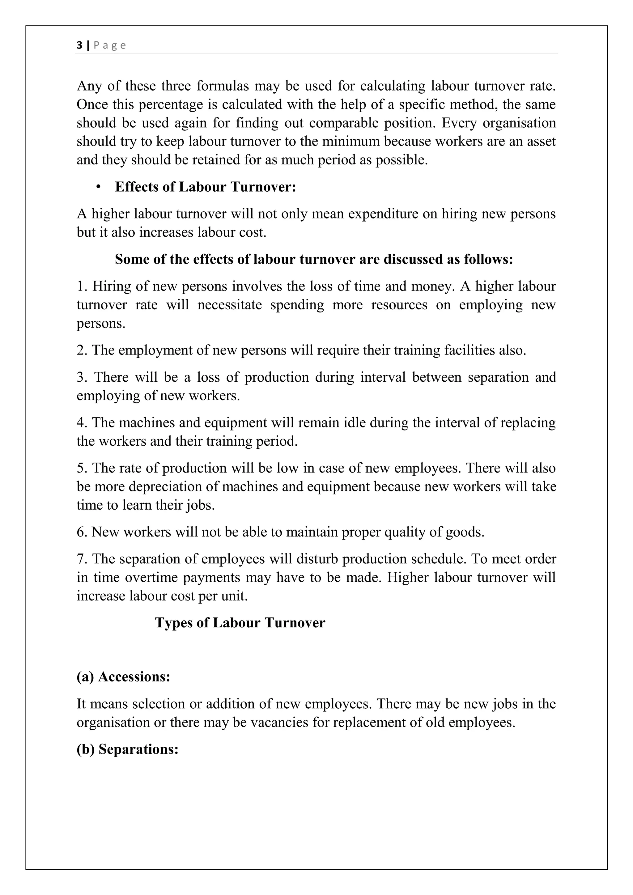 Labour turnover | PDF