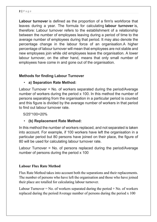 Labour turnover | PDF