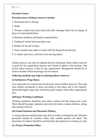 Labour turnover | PDF