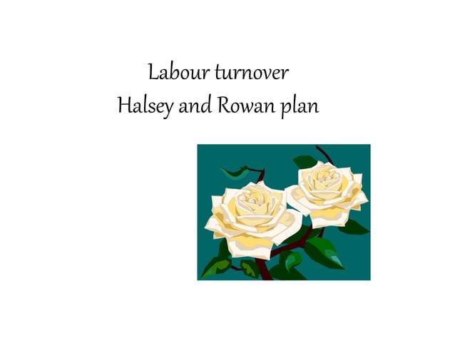 Labour Turnover - Halsey and Rowan Plan | PPTX | Government Support and ...