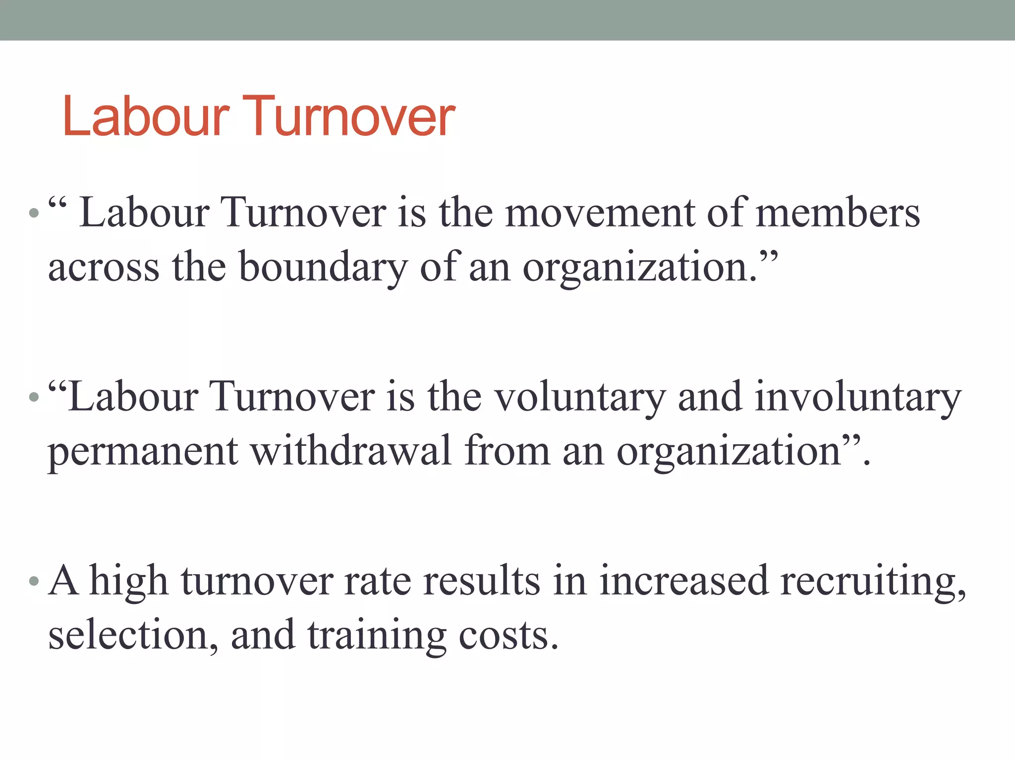 Labour turnover & absenteeism | PPTX