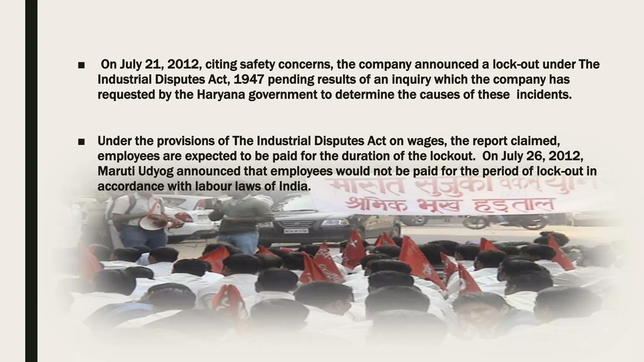 Labour unrest at manesar, plant of maruti suzuki | PPTX