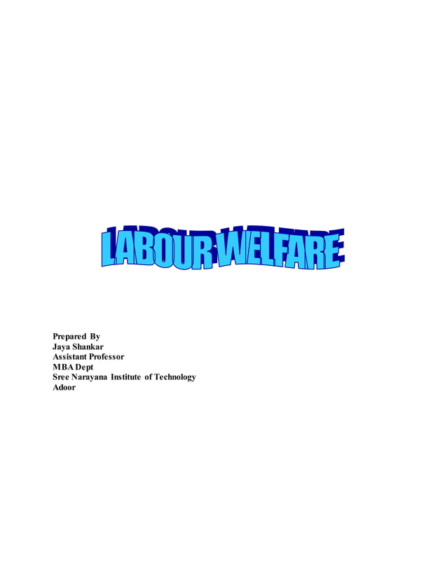 Labour welfare | PDF