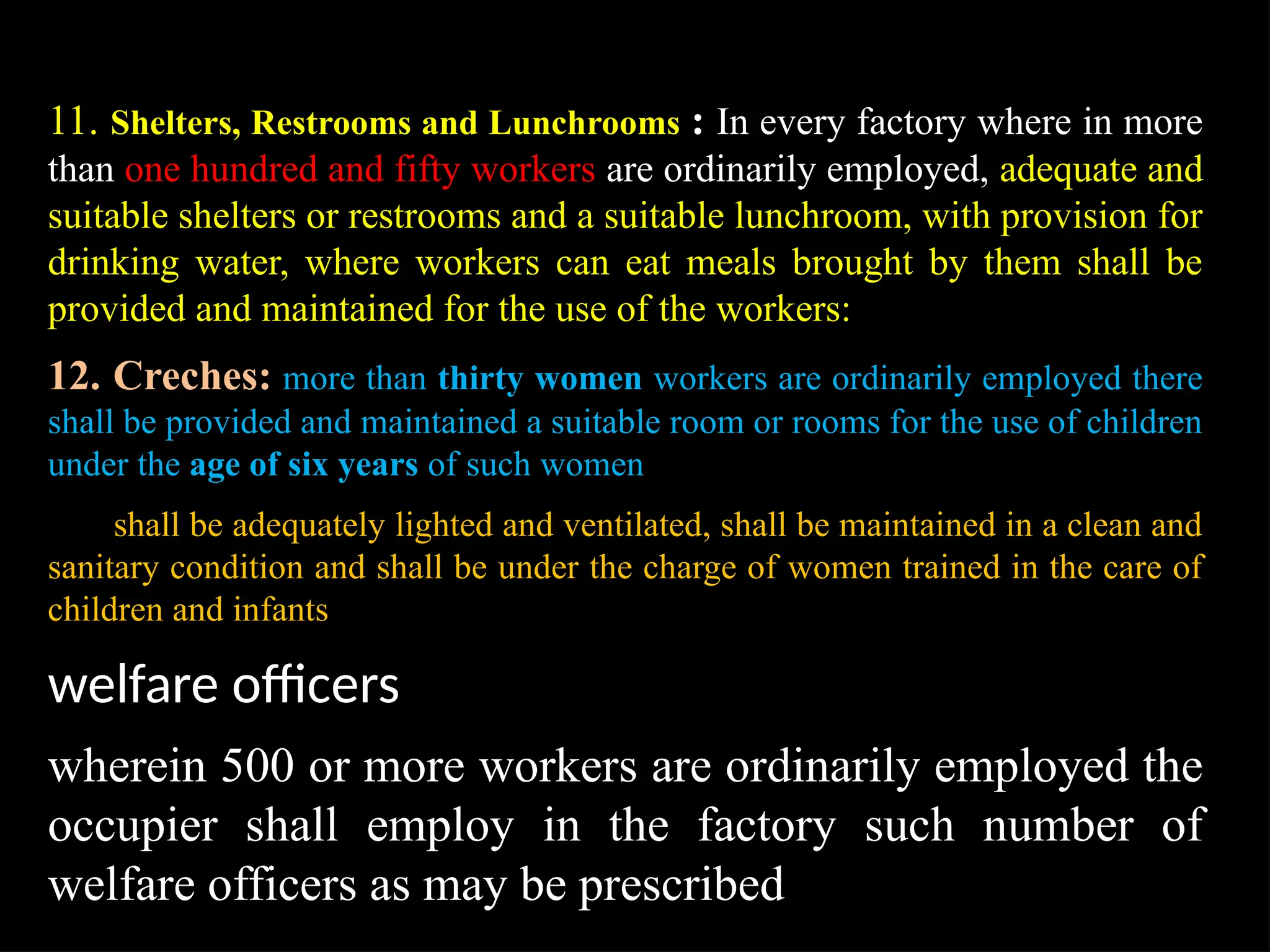 labour welfare facilities in the industrial establishment | PPTX