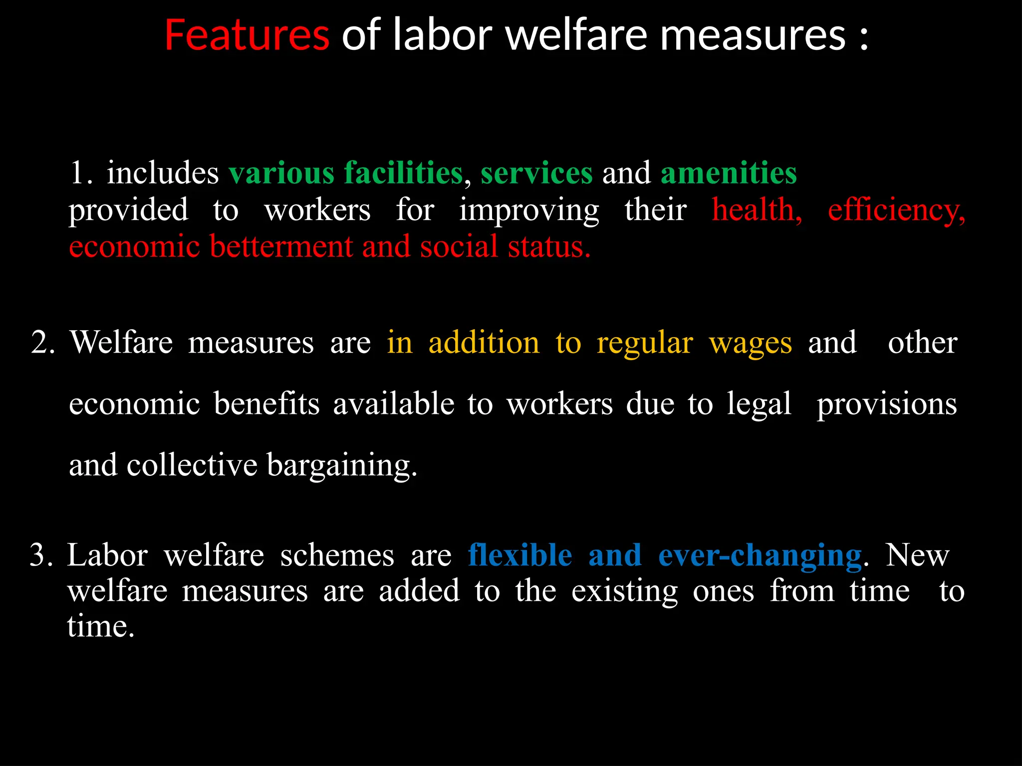 labour welfare facilities in the industrial establishment | PPTX