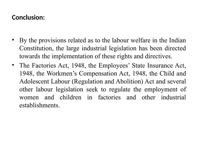 LABOUR WELFARE AND INDIAN CONSTITUTION-shiny.pptx | Adoption and Fostering | Parenting