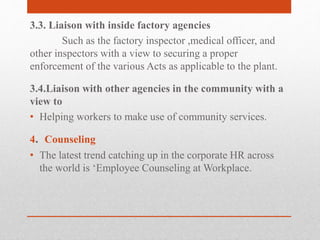 Labour welfare officer roles & responsibility | PPTX