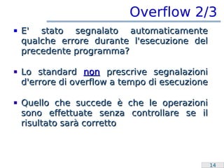 Laboratorio Programmazione: Overflow e switch | PPT