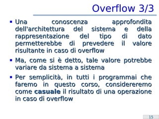 Laboratorio Programmazione: Overflow e switch | PPT
